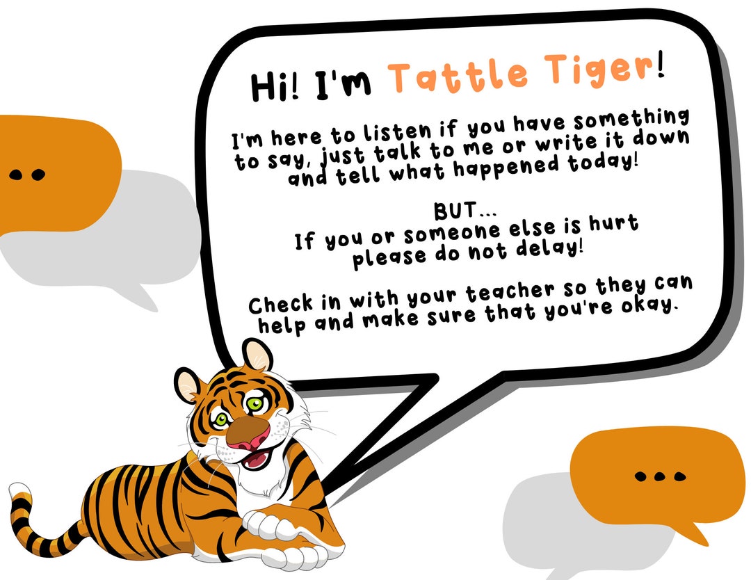 Tattle Tiger Classroom Sign - Etsy
