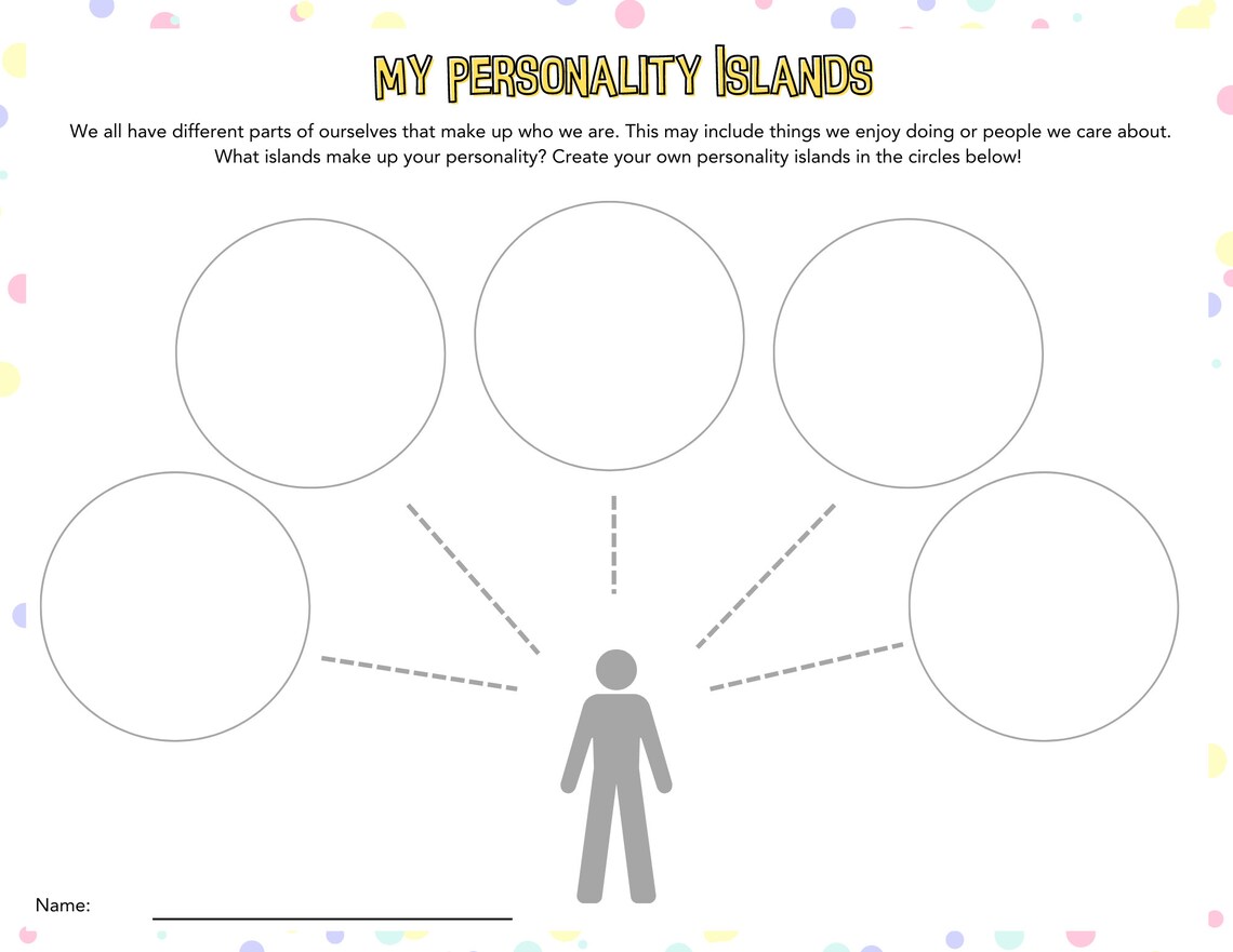 My Personality Islands SEL Therapy/classroom Worksheet - Etsy