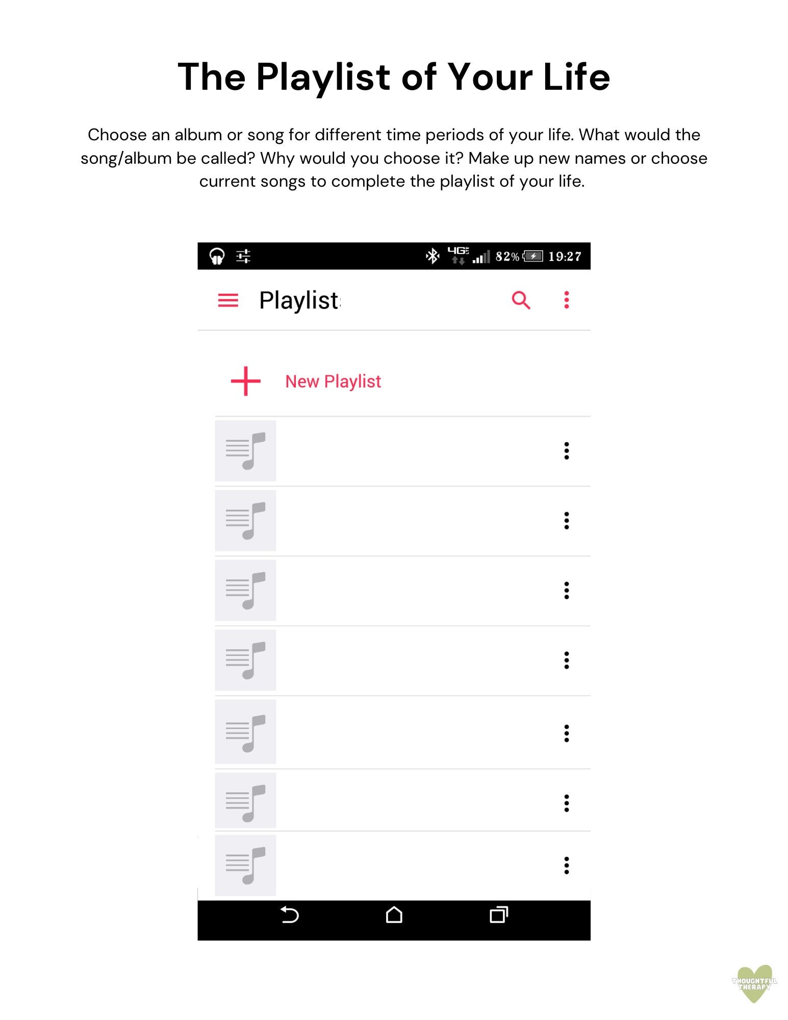 The Playlist of Your Life Therapy SEL Worksheet - Etsy
