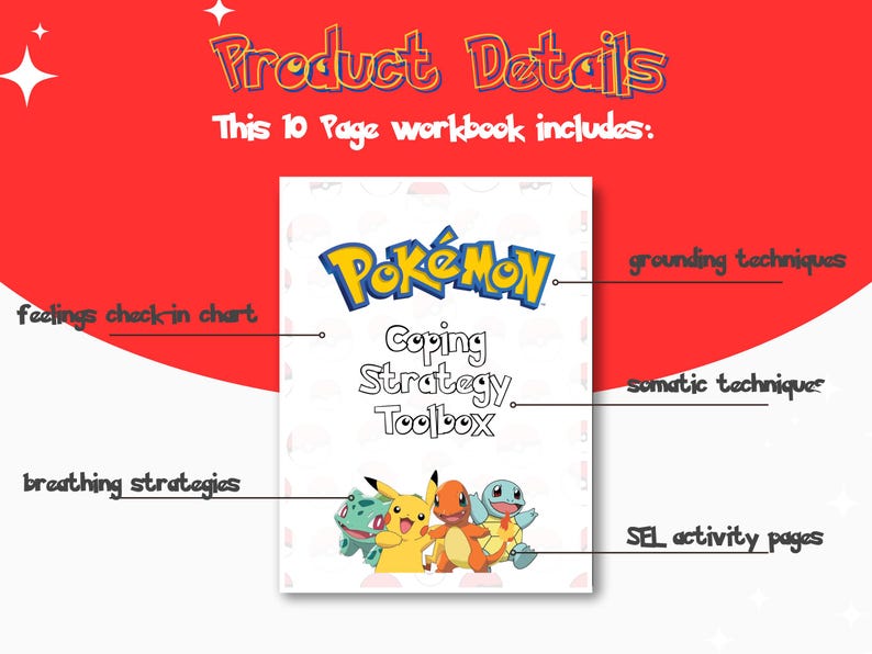 Pokémon SEL Therapy Coping Strategy Toolbox Workbook - Etsy