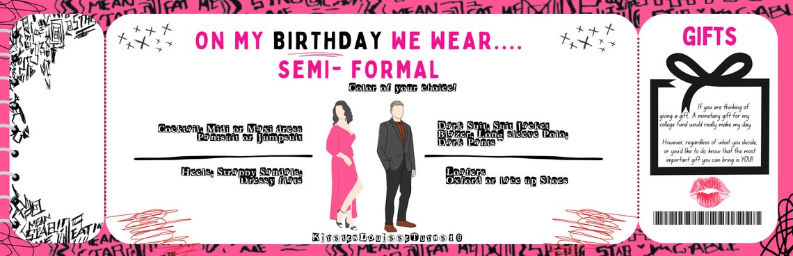 Editable Template: Mean Girls Inspired Ticket Invitation - Etsy