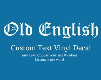 Car Decal Old English Font - Etsy