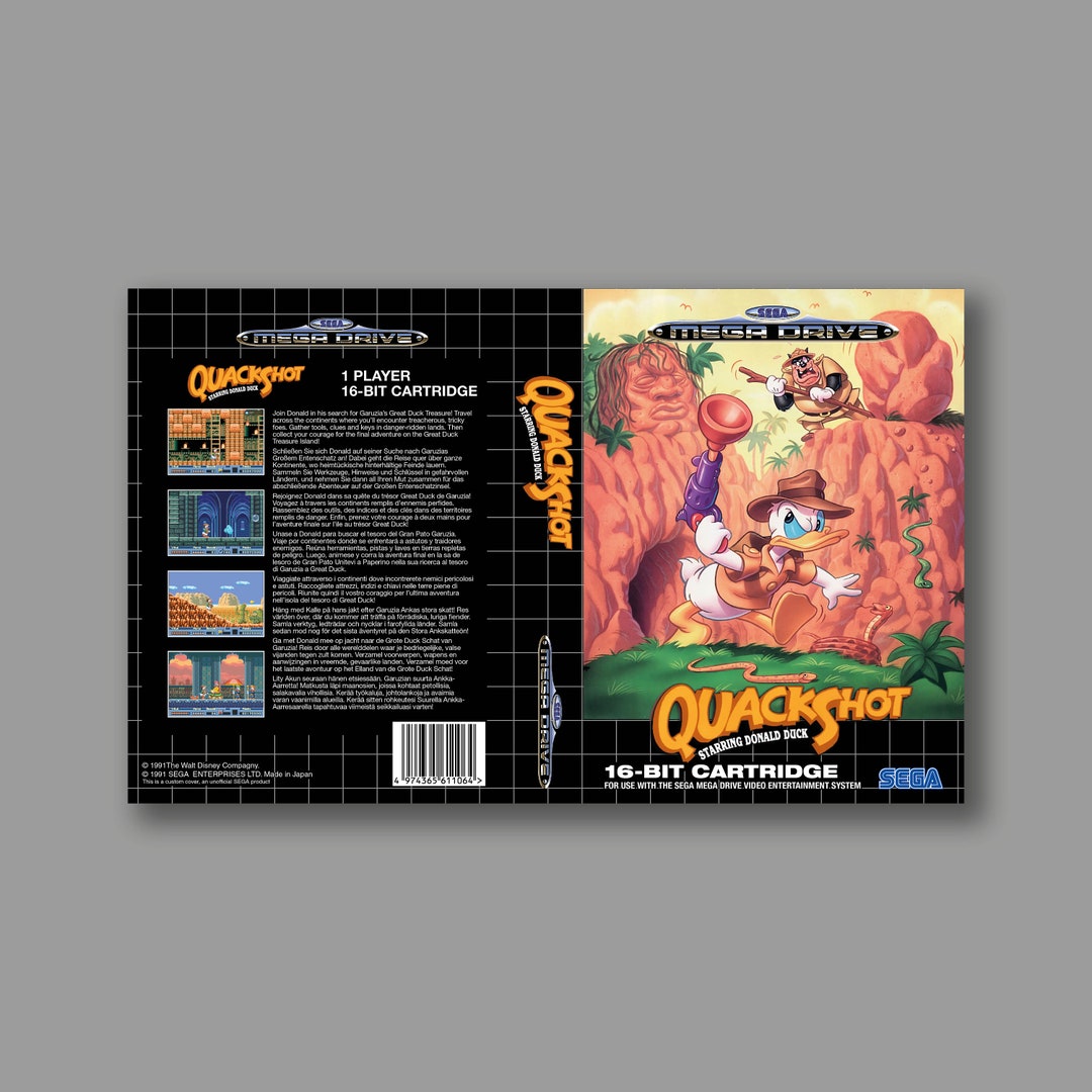 Replacement Cover - Quackshot (PAL Version) - SEGA Megadrive Classic ...