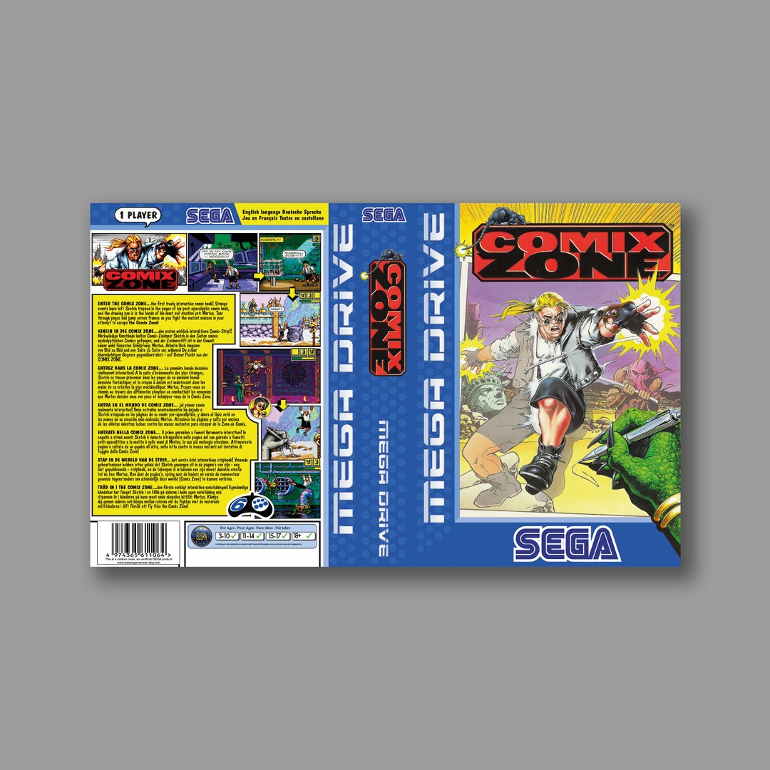 Replacement Cover - Comix Zone (PAL Version) - Sega Megadrive Classic Reproduction Game Cover ...