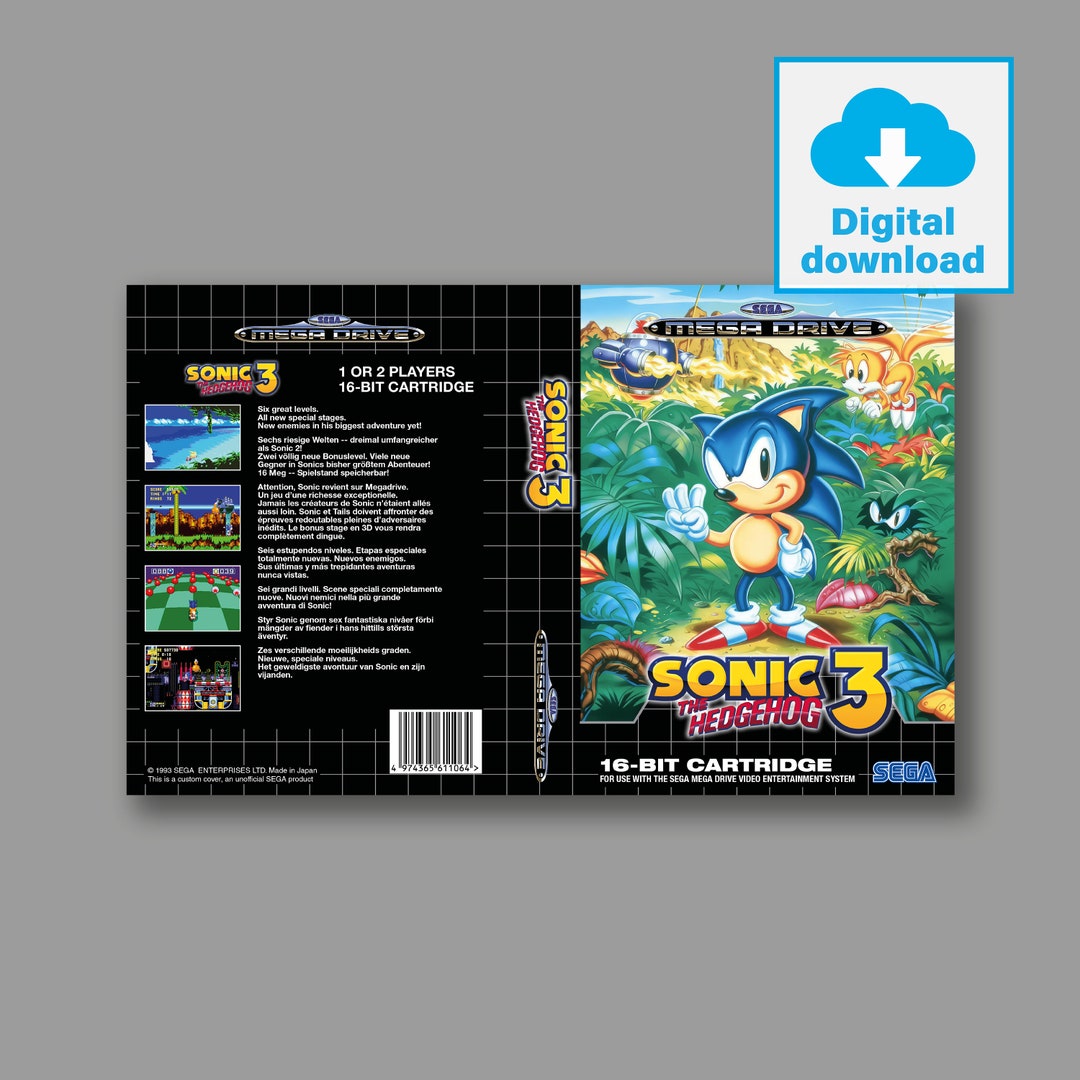 Digital Cover Sonic 3 PAL Version Sega Megadrive Custom - Etsy