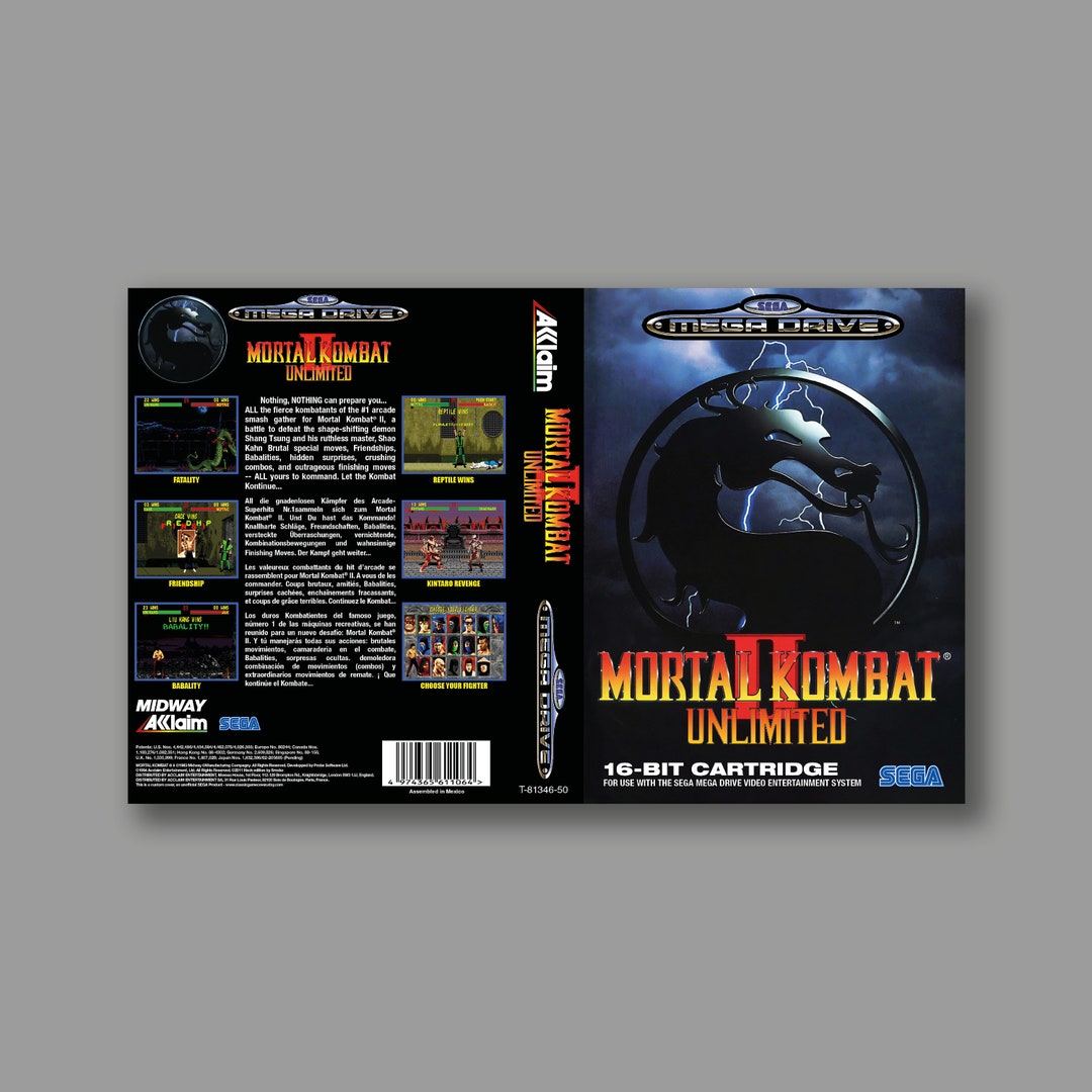 Replacement Cover - Mortal Kombat II Unlimited (PAL Hack Version) - Sega Megadrive Custom ...