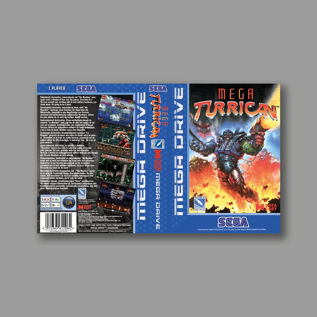 Replacement Cover - Mega Turrican (PAL Version)- SEGA Megadrive Classic ...