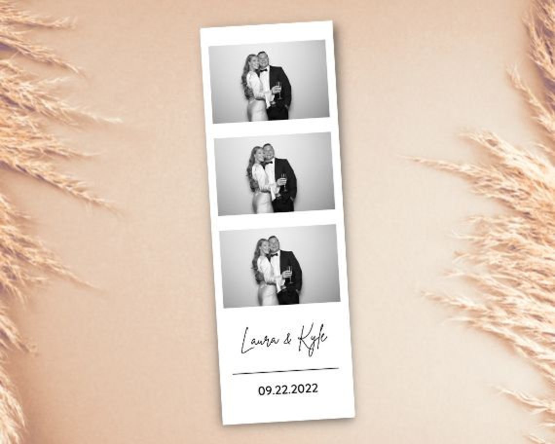 Minimalistic Simple Classic 2x6 Photo Strip Template for Photo Booth ...