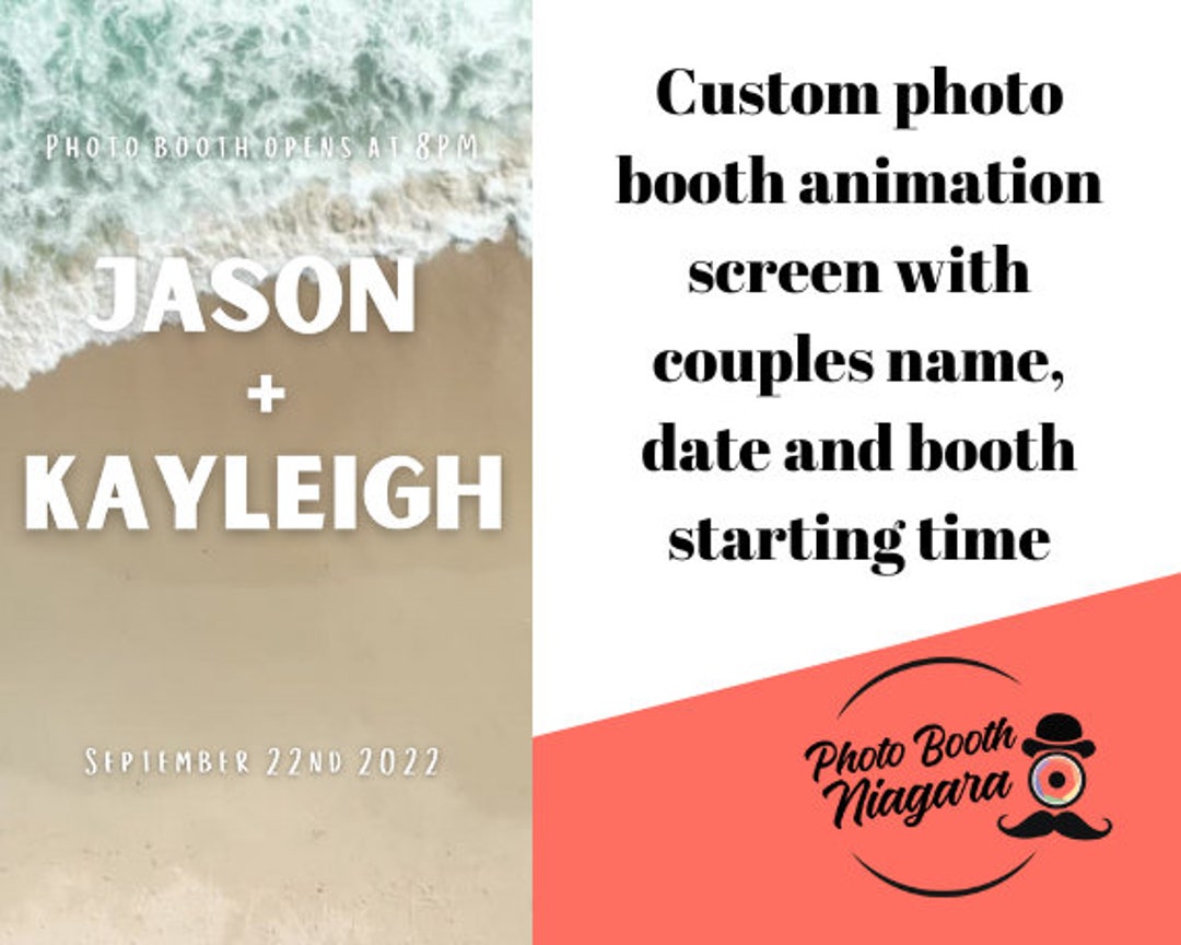 CUSTOM Photo Booth Screen With Start Time, Couples Names, Date | MP4 ...