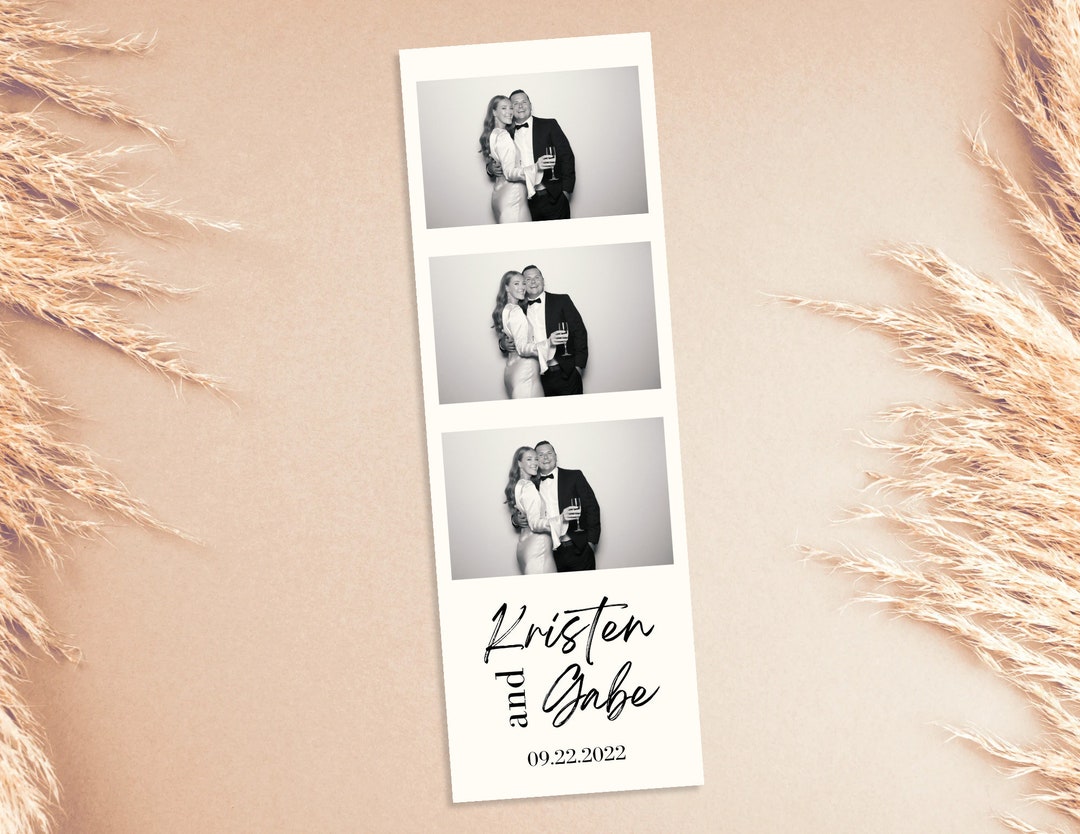 Classic Simple Elegant 2x6 Photo Strip Template for Photo Booth ...