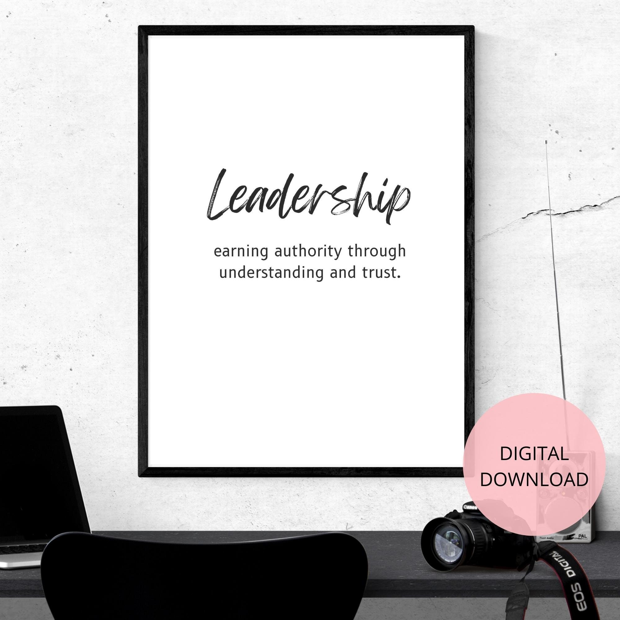 Leadership Quote Printable Wall Art, Boss Retirement Gift, Leader Gift ...