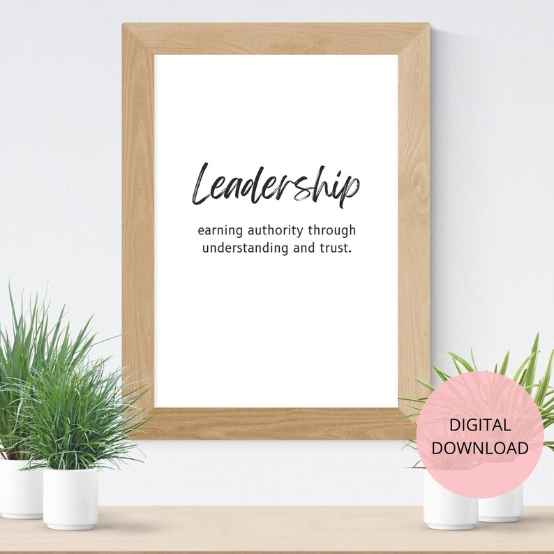 Leadership Quote Printable Wall Art, Boss Retirement Gift, Leader Gift ...