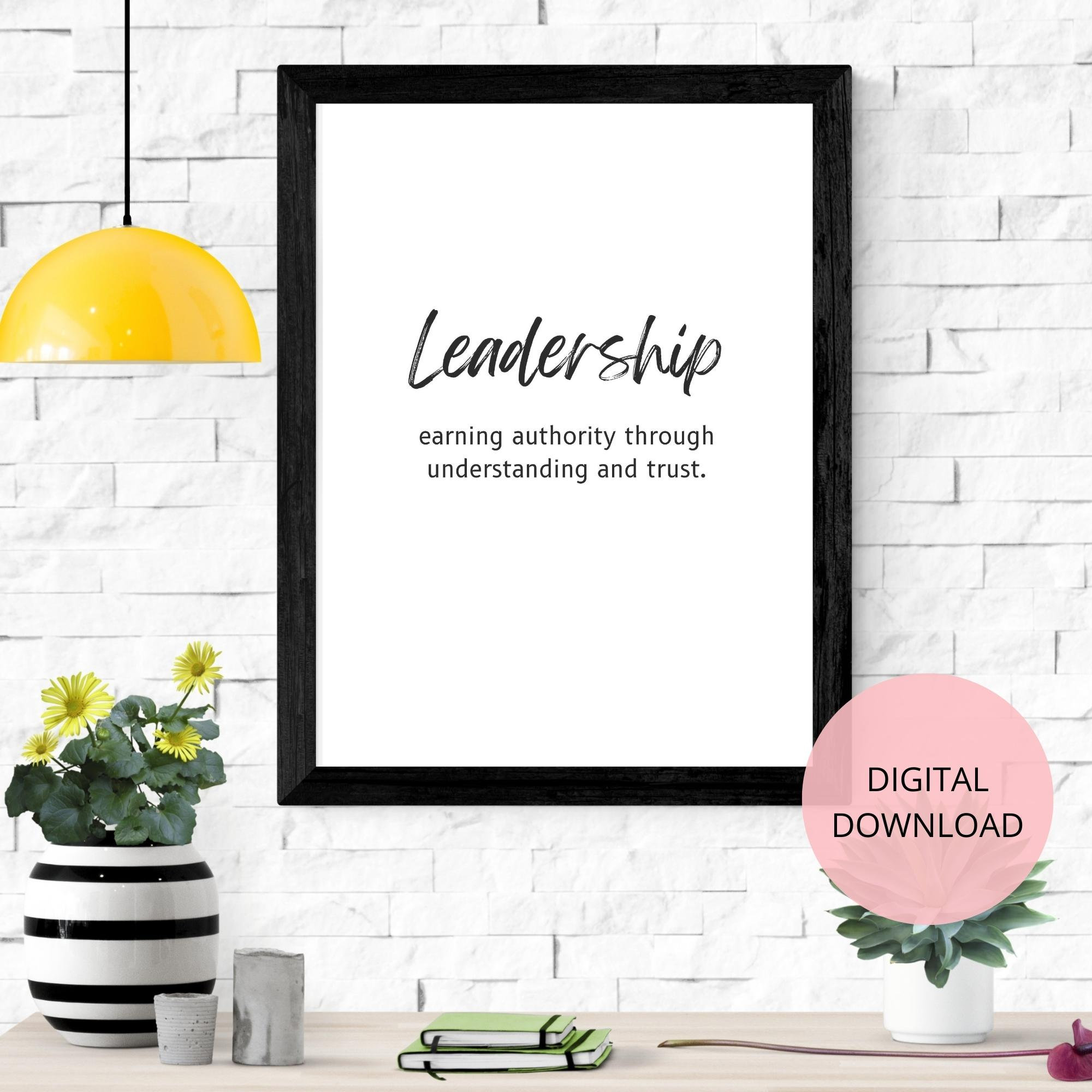 Leadership Quote Printable Wall Art, Boss Retirement Gift, Leader Gift ...
