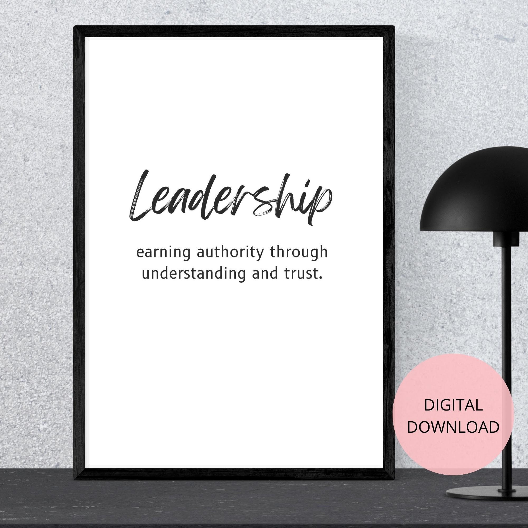 Leadership Quote Printable Wall Art, Boss Retirement Gift, Leader Gift ...