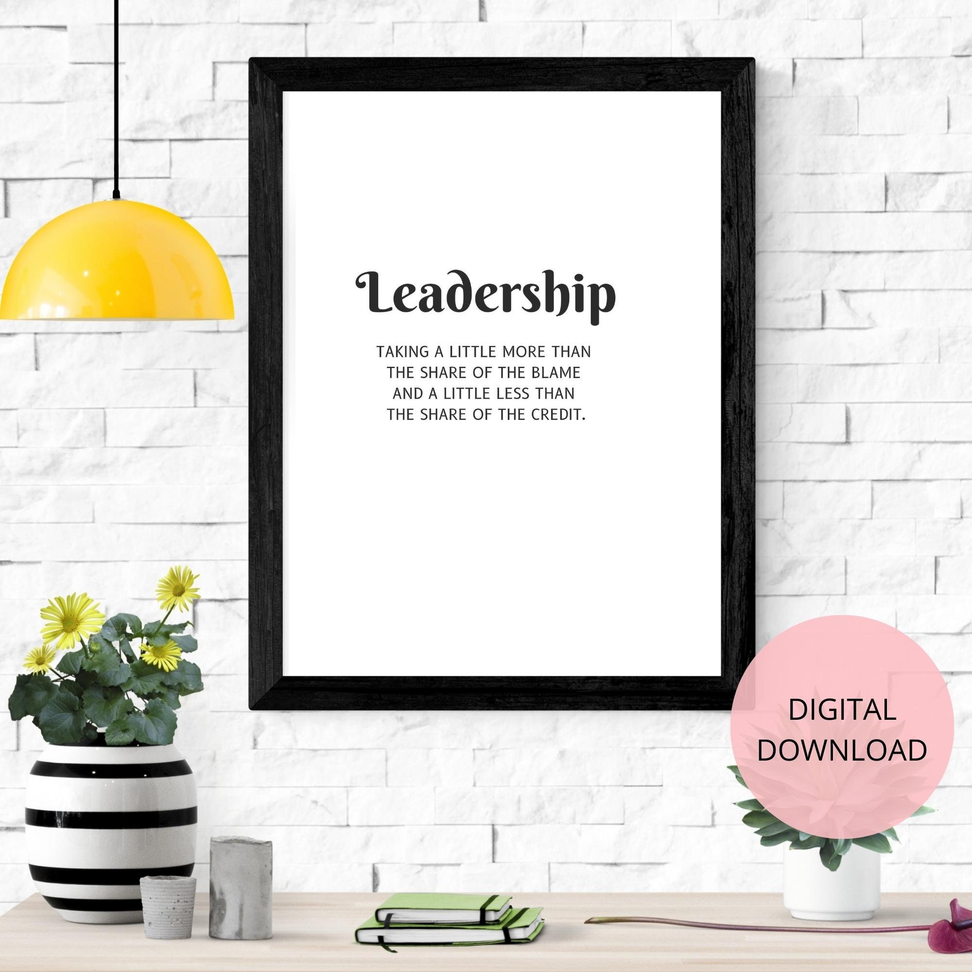 Leadership Quote Printable Wall Art Boss Retirement Gift - Etsy