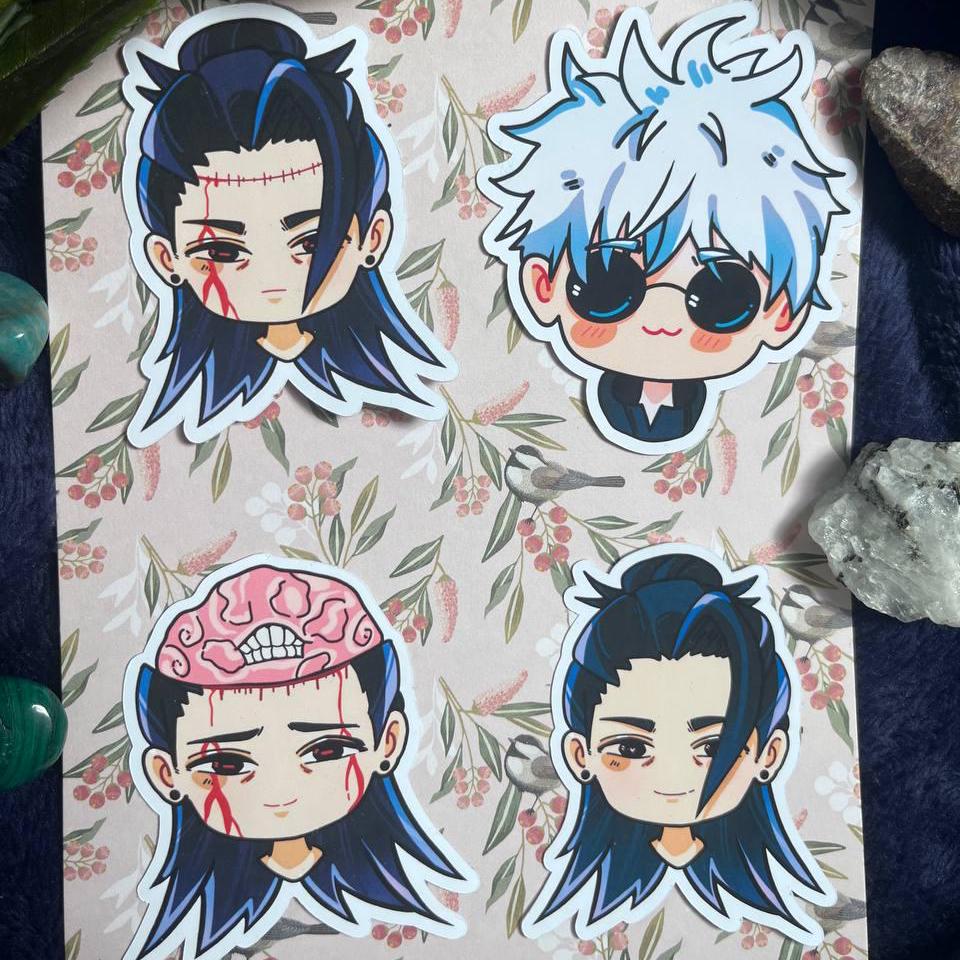 JJK Stickers gojo, Geto Sorcerer Anime Sticker Set, Chibi Matte ...