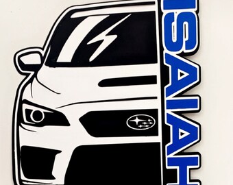Subaru WRX Rally Car Name Cake Topper Acrylic Cake Decor Gold Silver ...