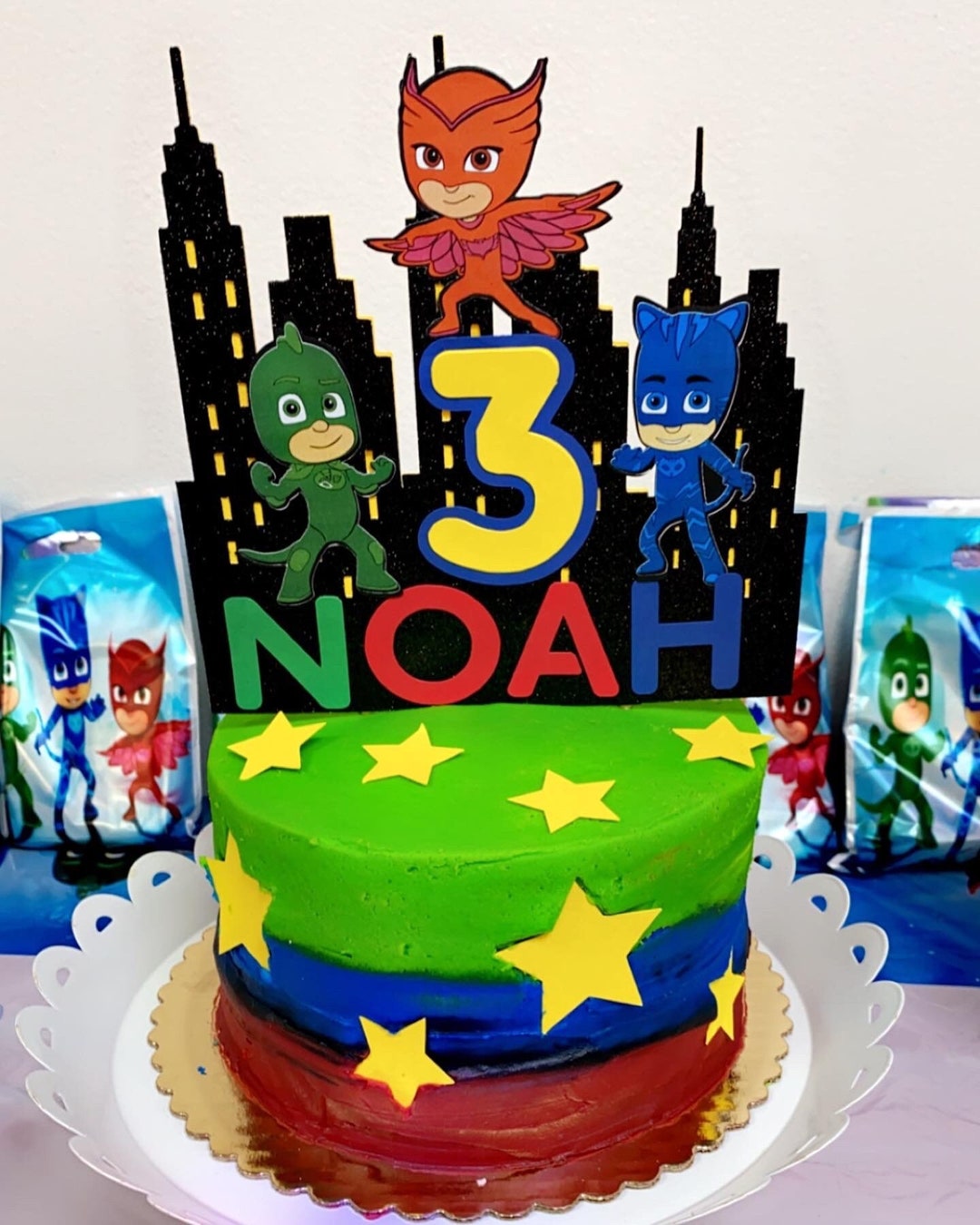 Custom P J Mask Cake Topper - Etsy