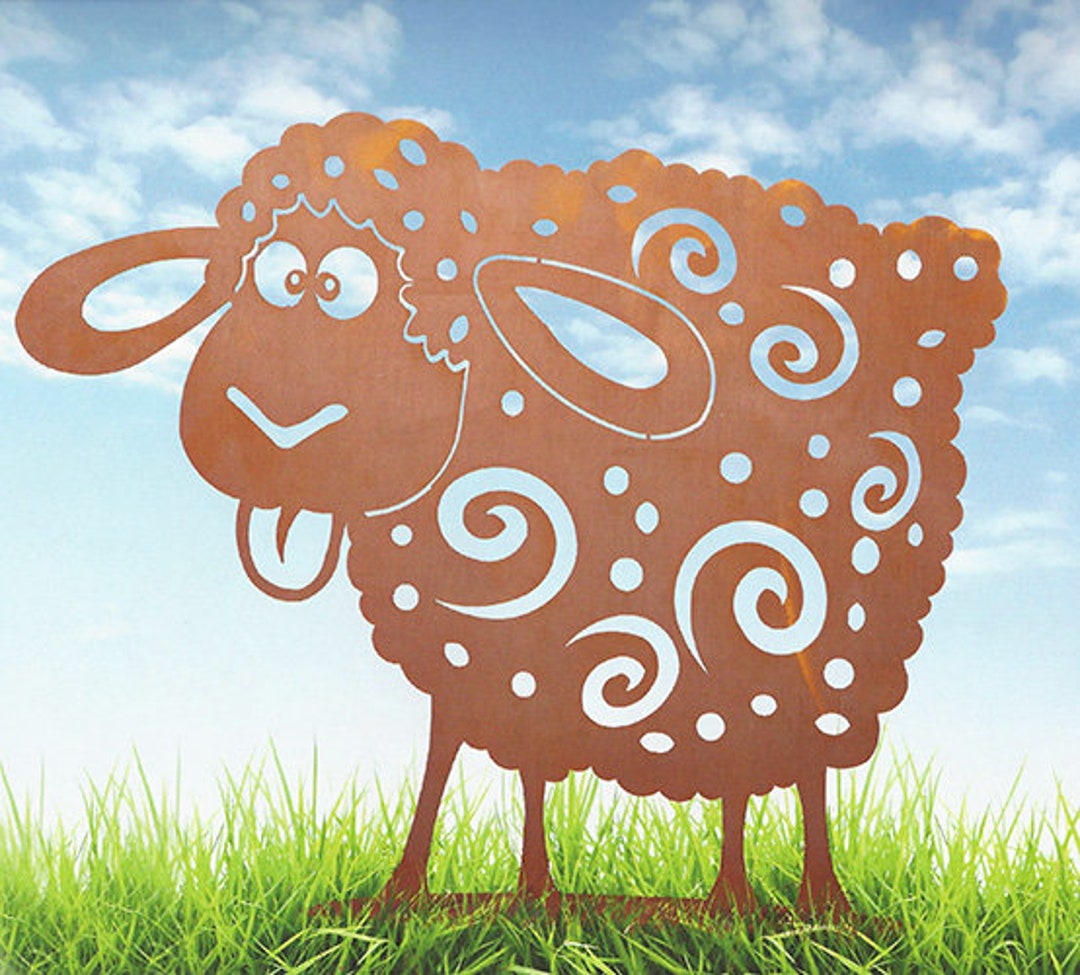 Crazy Sheep 40 X 48 Cm Crazy Rust Stainless Rust Garden Decoration ...
