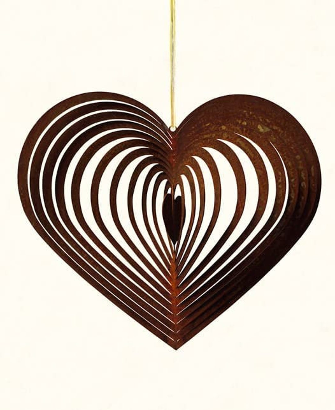 Patina Filigree Wind Chime Large Heart 30 X 26 Cm Rust Metal Hanger ...
