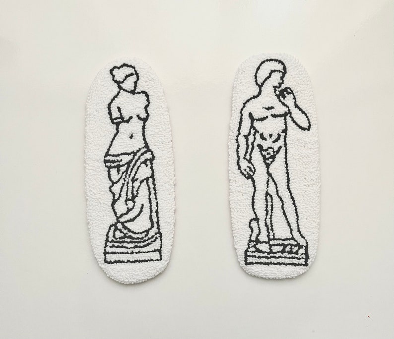 Ancient Greek Art Punch Needle Handmade Wall Decor Tufted - Etsy