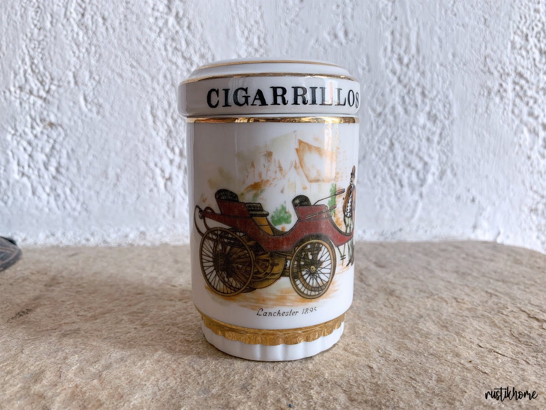Ceramic Cigar Jar, Jar With Lid, Decoration Jar, Vintage Ceramic ...