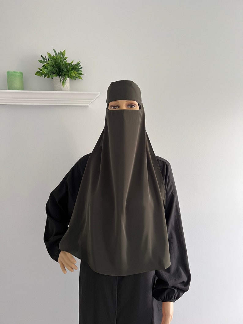 Niqab Muslim Women Burka Islamic Single Layer Polyester Hijab Niqabs ...