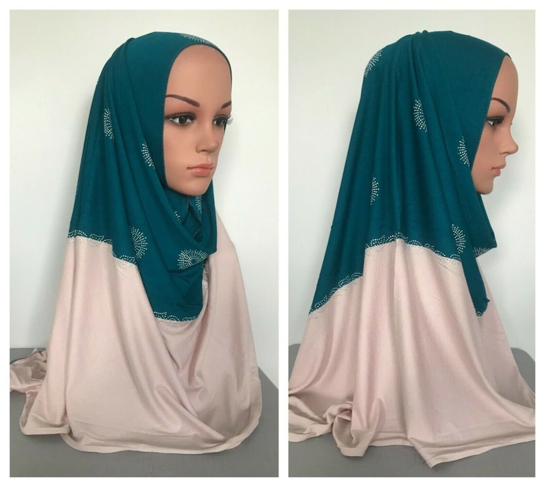 160*60cm Cotton Jersey Stretchable Scarf Hijab Muslim Head Cover - Etsy