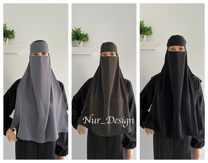 Niqab Muslim Women Burka Islamic Single Layer Polyester Hijab Niqabs Face Cover - Etsy