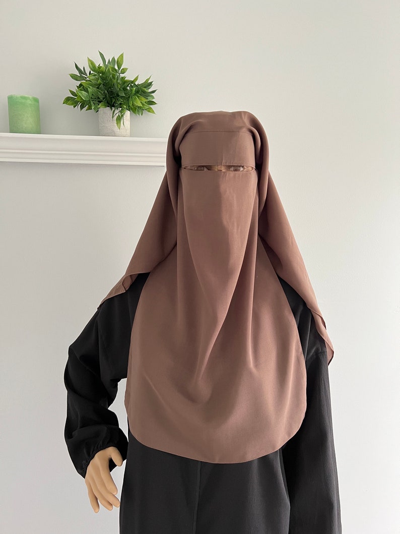 Buy Niqab Muslim Hijab Three 3 Layer Islamic Burqa Black Color. Online ...