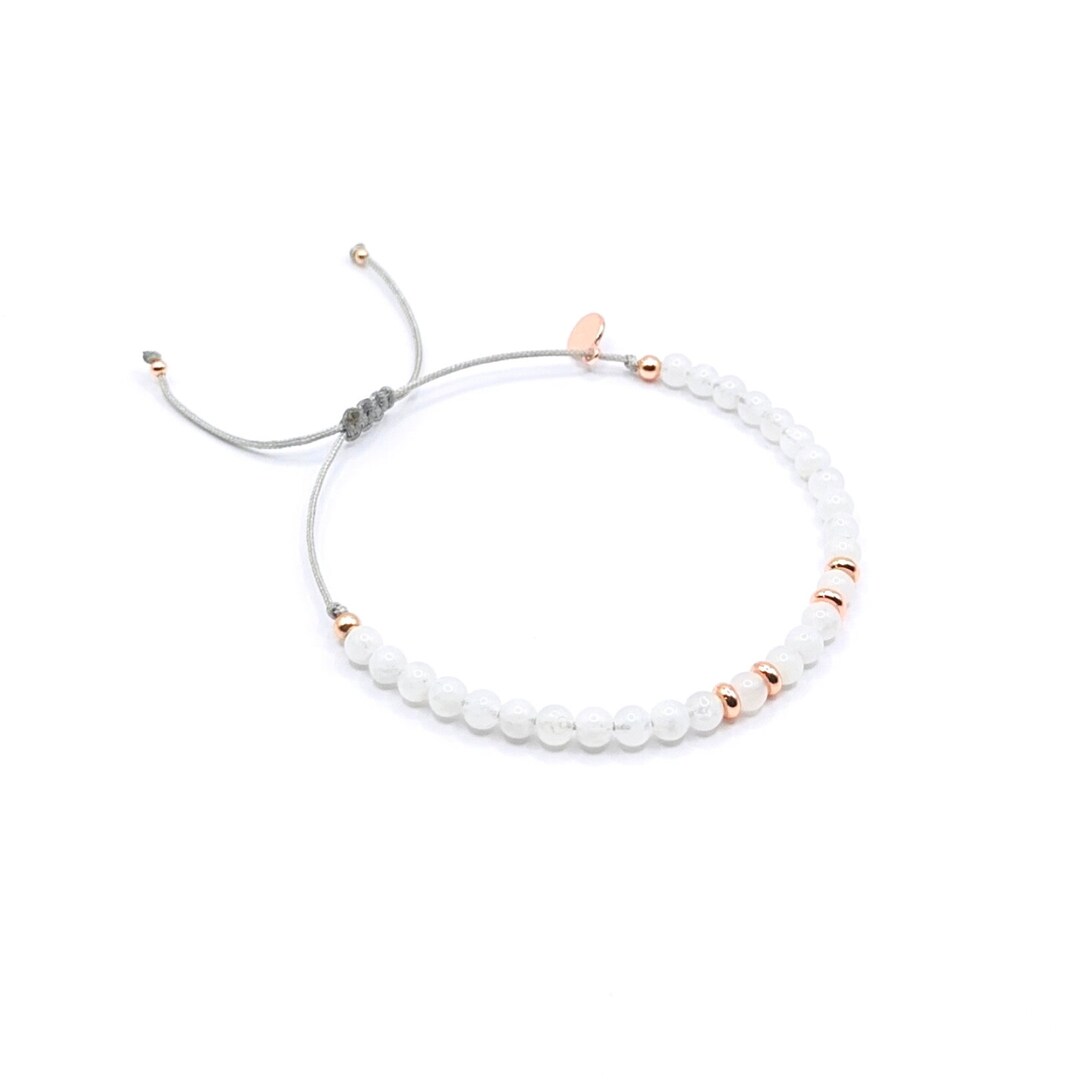 Pure Femininity Moonstone Healing Stone Bracelet Rose Gold - Etsy