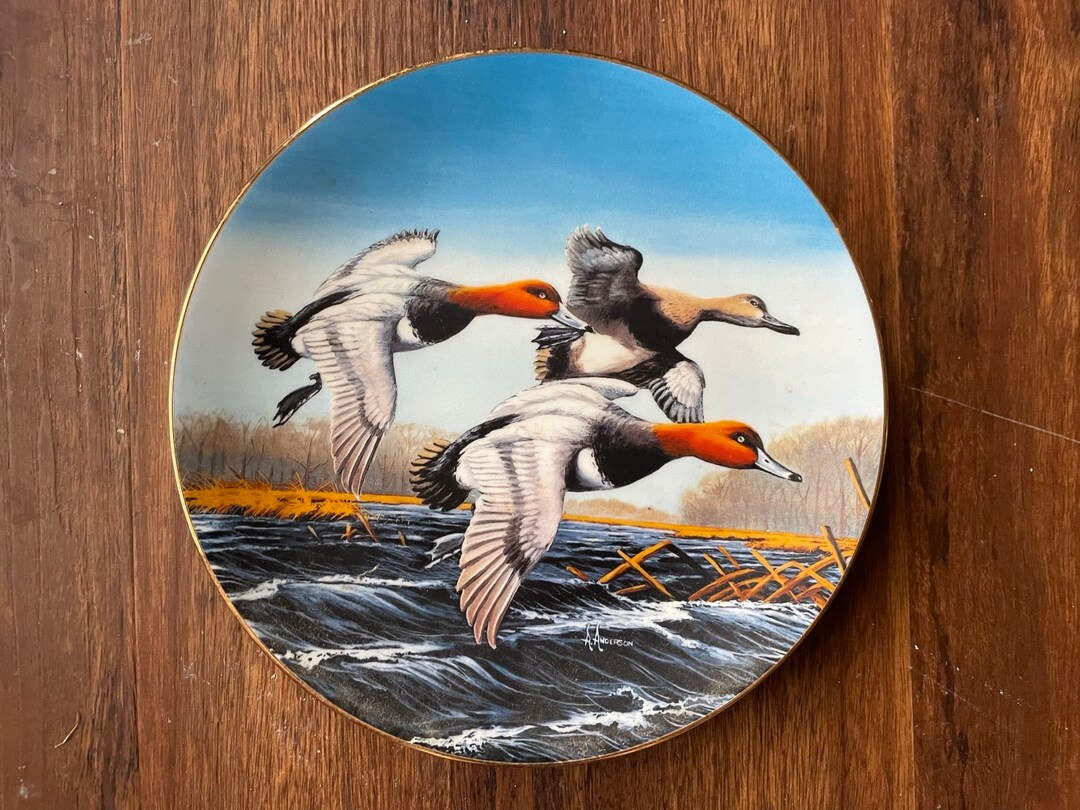 Ducks Unlimited Plate, by Arthur Anderson Collectors Plate, "redheads ...