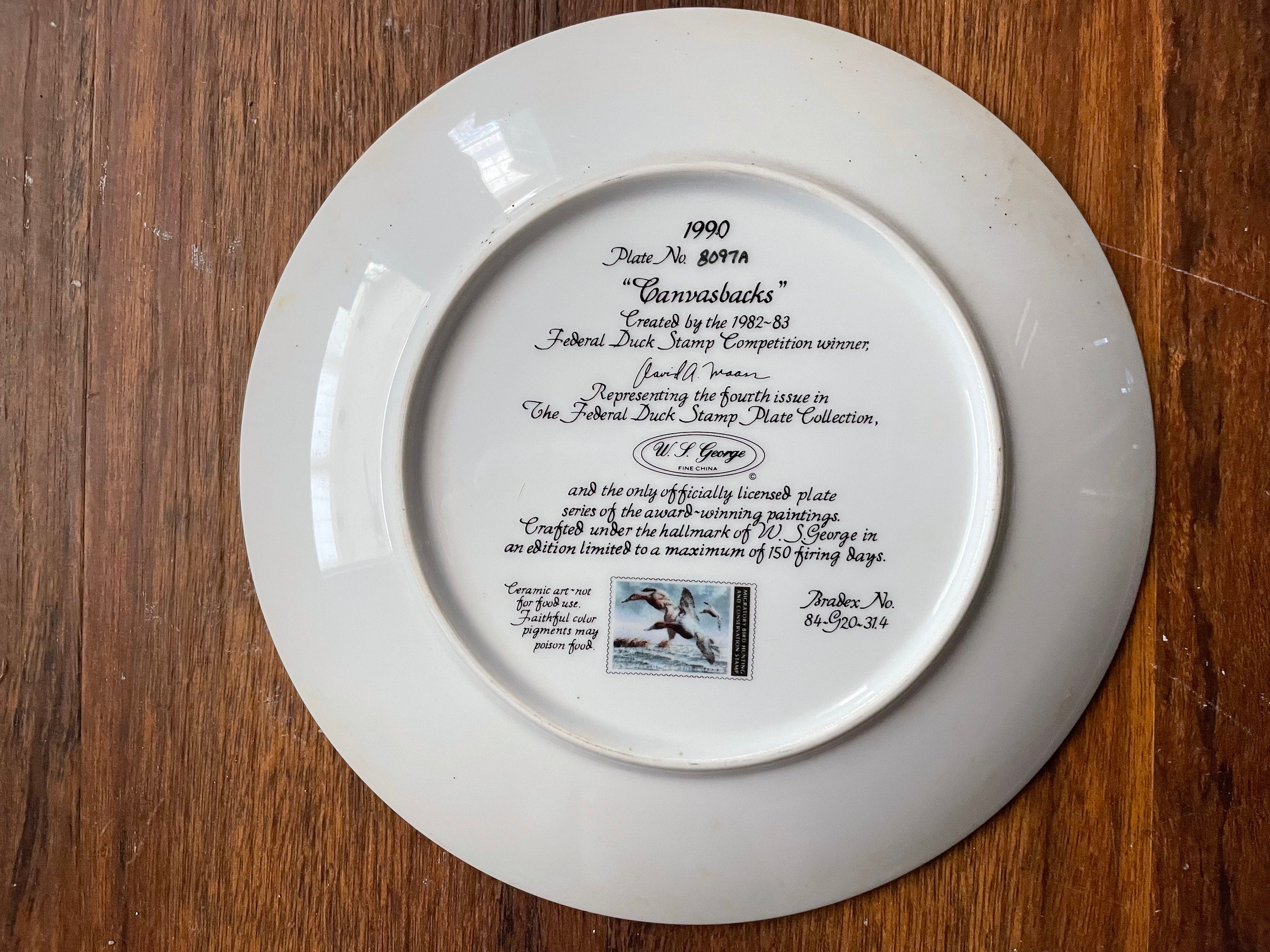 Decorative Duck Plate, Stamp Competition by David Maass, "canvasbacks ...
