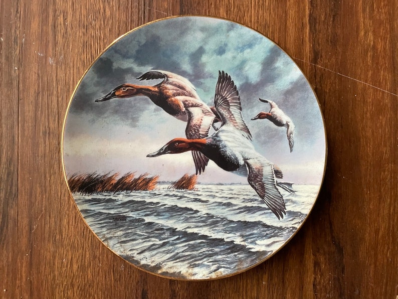 Decorative Duck Plate, Stamp Competition by David Maass, "canvasbacks ...