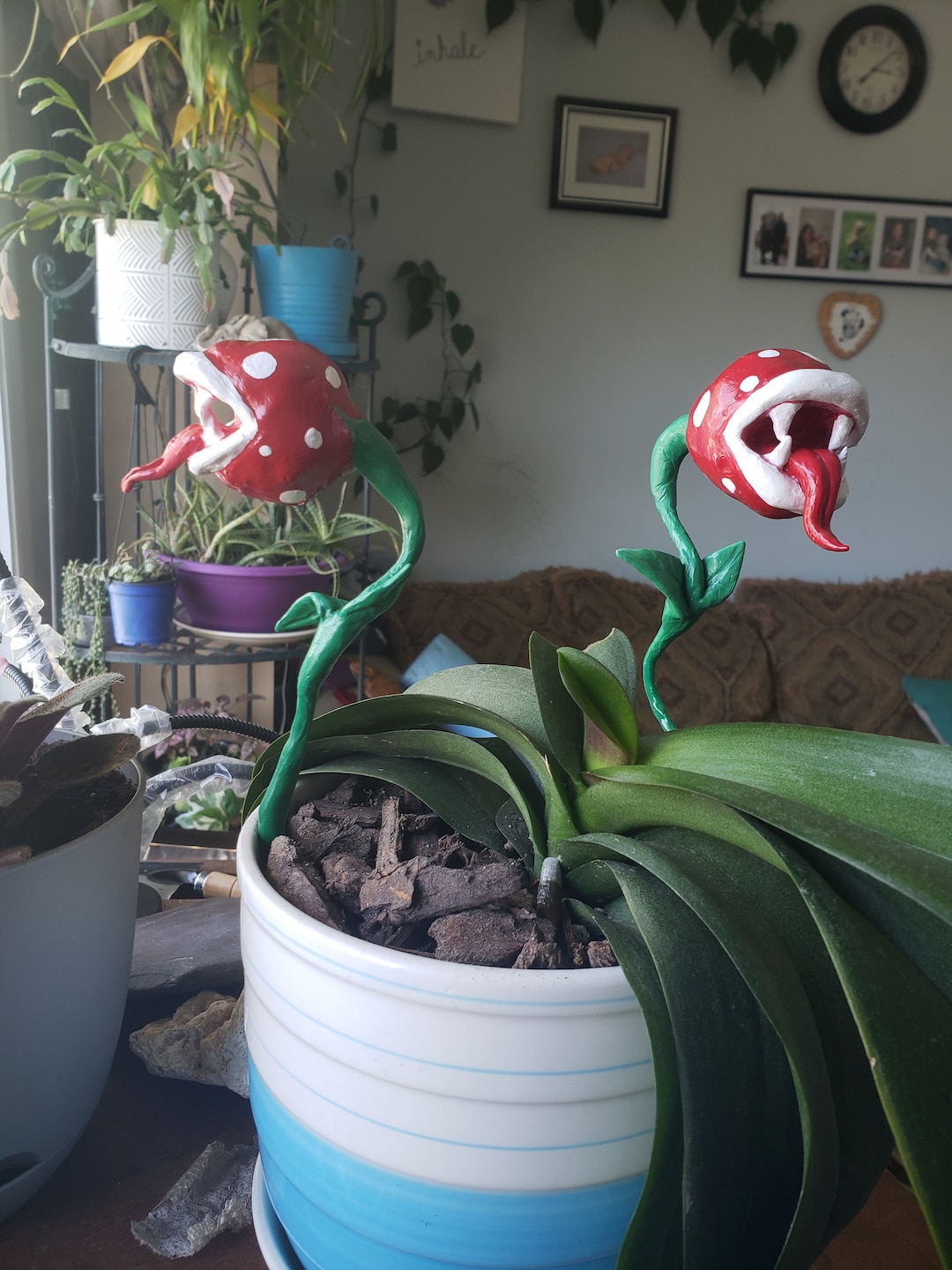 1 Plant Buddies, 1 Super Mario Plant, Pot Pal, Man Eating Plant - Etsy