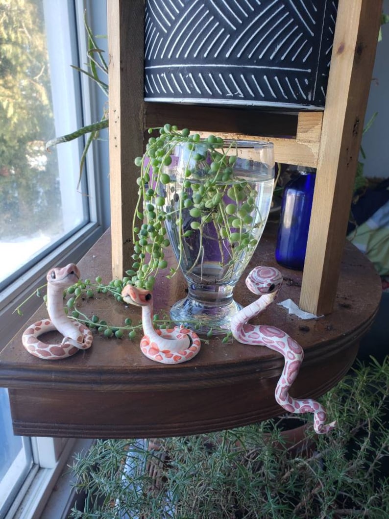 Set of 3 Snakes Bookcase Snake Planter Snake Table Top - Etsy