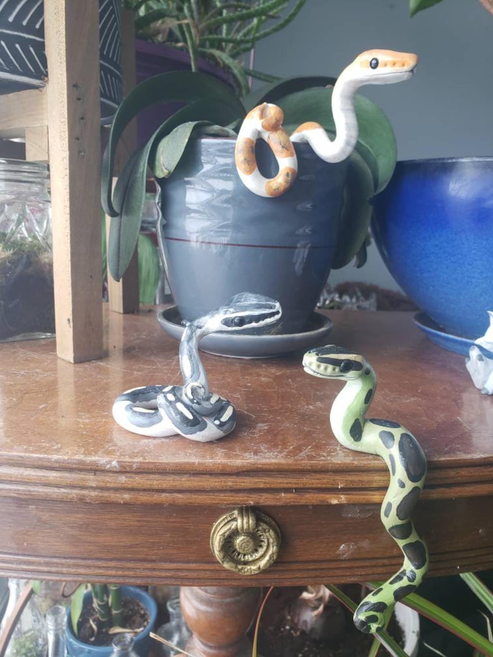 Set of 3 Snakes, Bookcase Snake, Planter Snake, Table Top Snake 3 ...