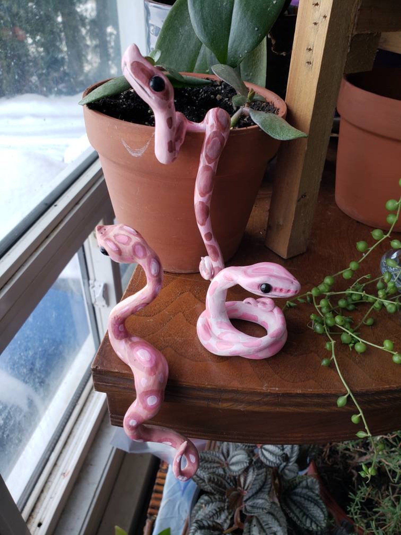 Set of 3 Snakes, Bookcase Snake, Planter Snake, Table Top Snake 3 ...