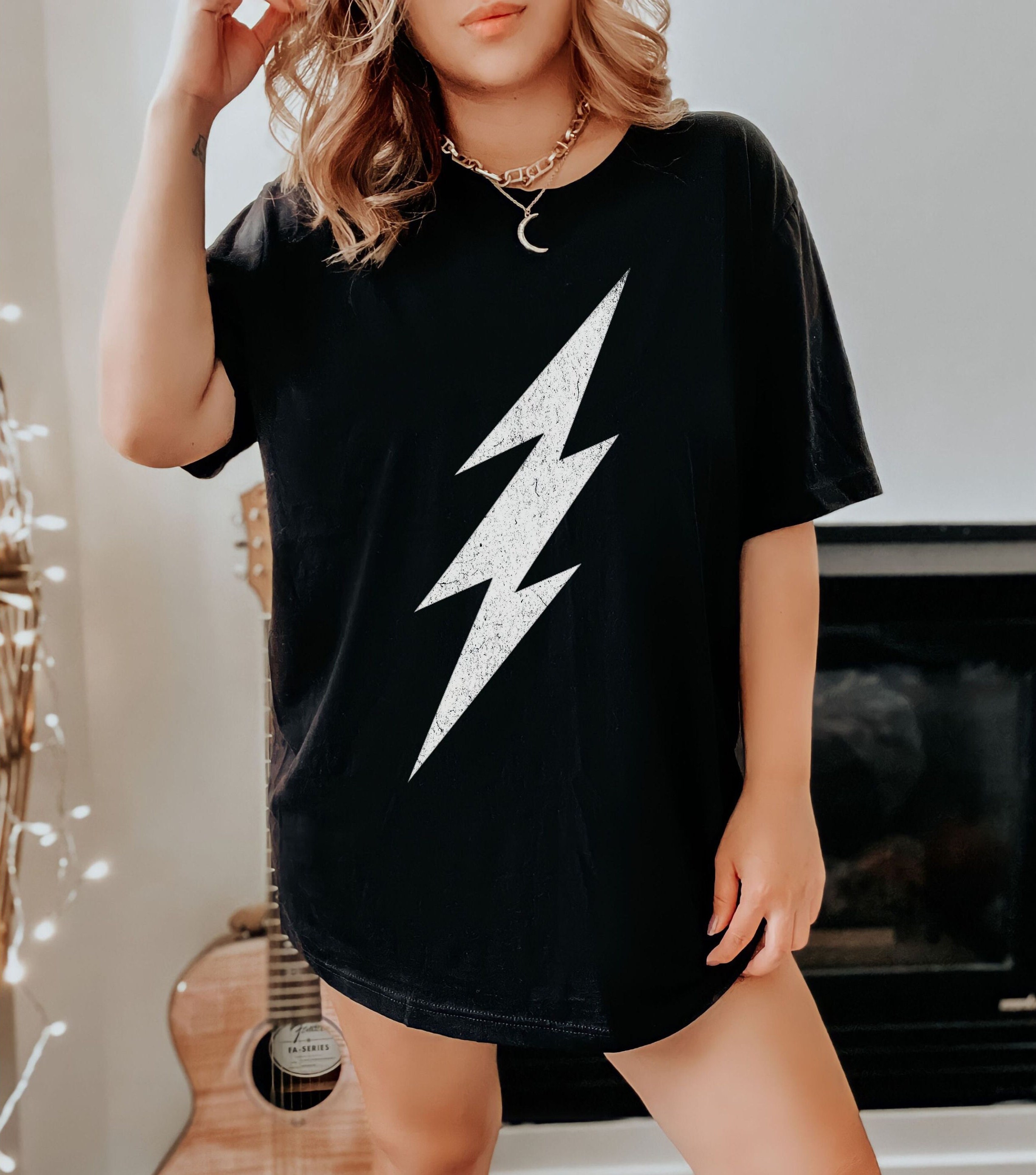 Lightning Bolt Shirt Vintage Wash Comfort Colors Distressed - Etsy