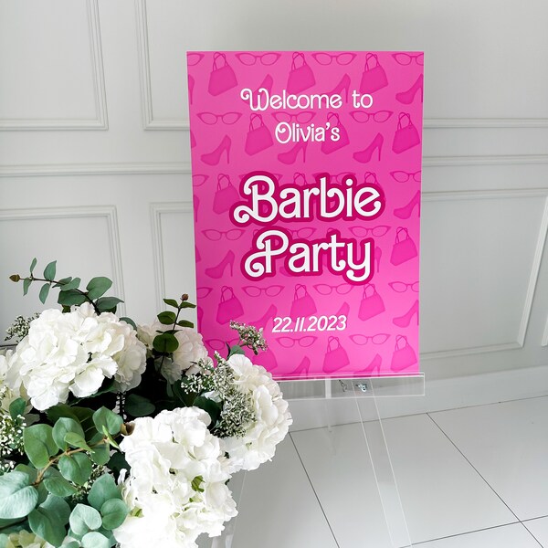 Welcome Barbie Party Sign - Etsy