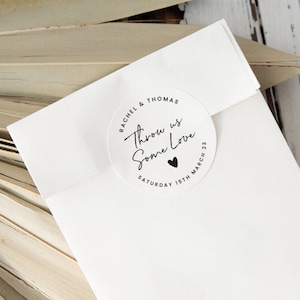 Wedding Confetti Bag Personalised Stickers, Throw Us Some Love Confetti ...