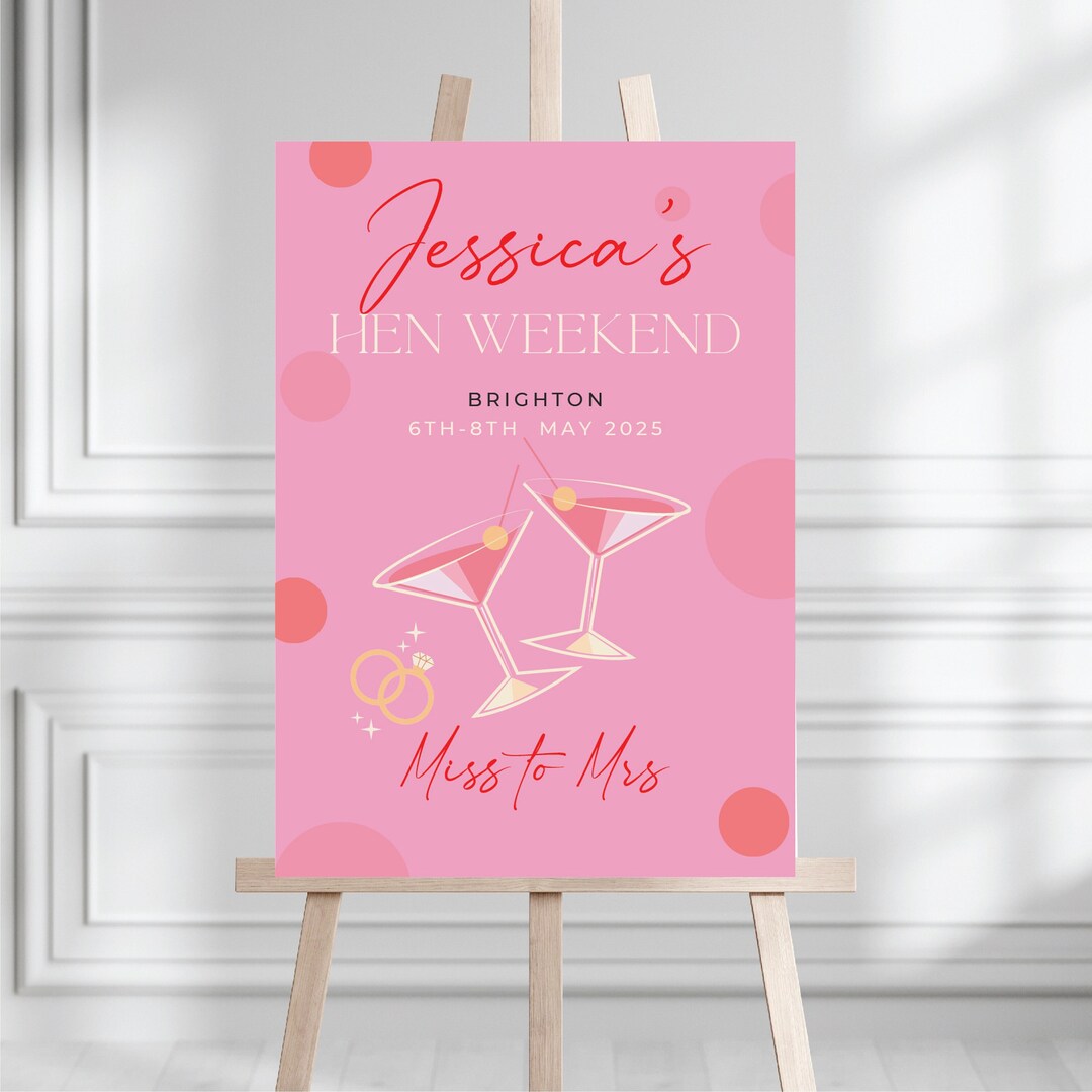 Hen Weekend Personalised Welcome Sign, Hen Do Party Décor, Bride to Be ...