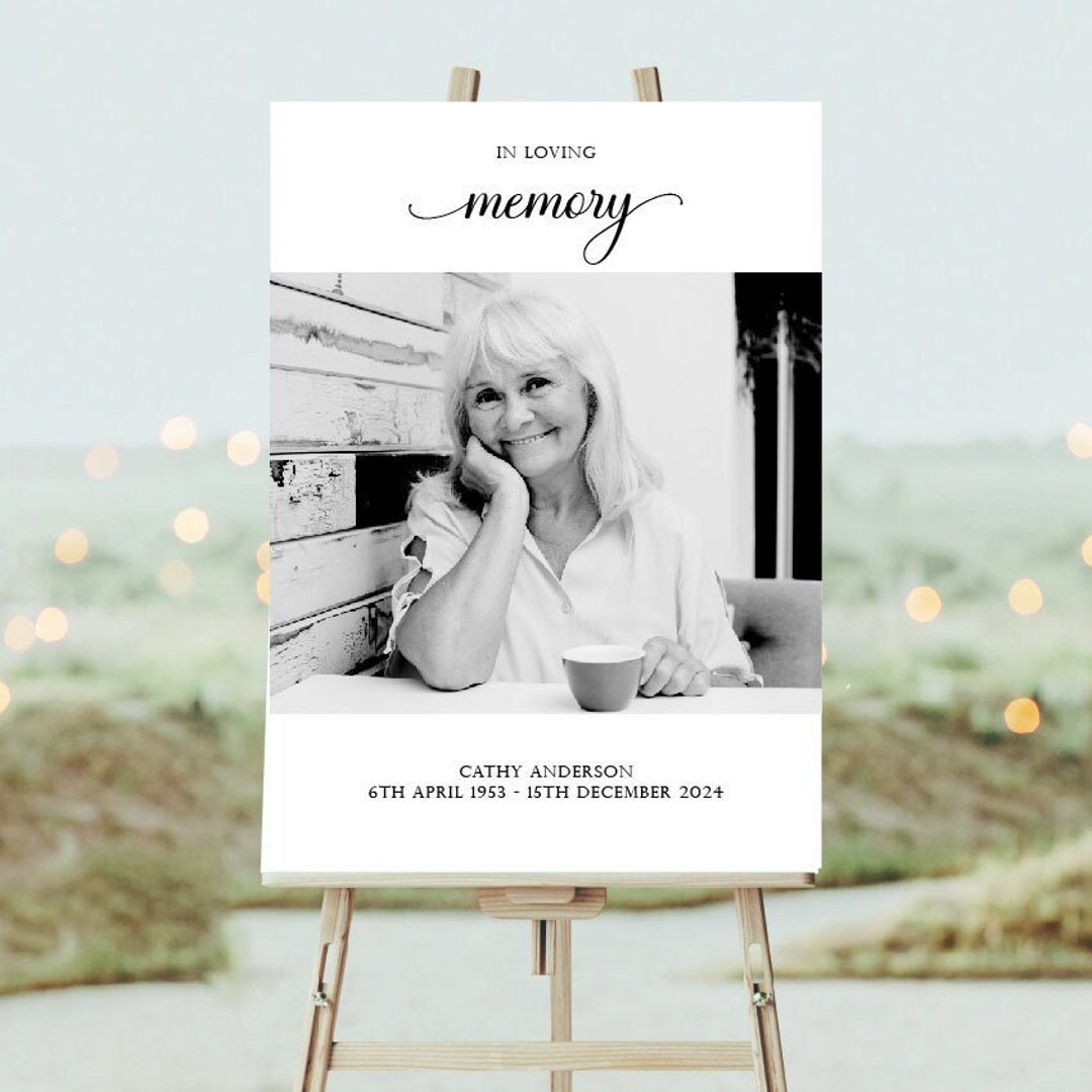 Memorial Sign, in Loving Memory Personalised Photo Welcome Board ...