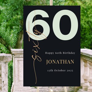 60th Birthday Sign, Personalised Welcome Party Sign, 60th Party Décor ...