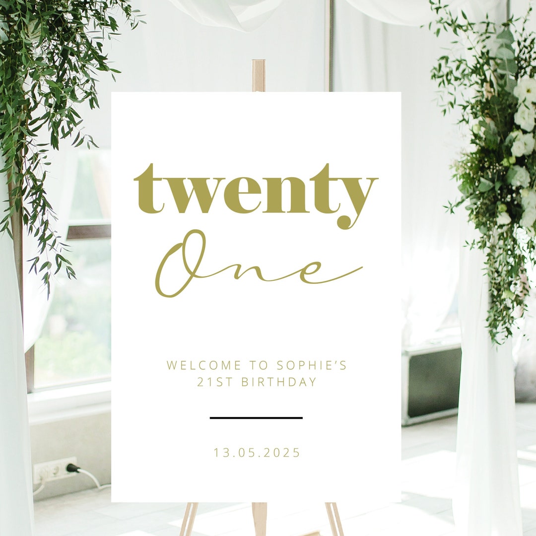 21st Birthday Sign, Personalised Welcome Party Sign, 21st Party Décor ...