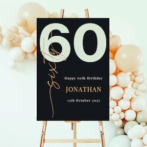 60th Birthday Sign, Personalised Welcome Party Sign, 60th Party Décor ...