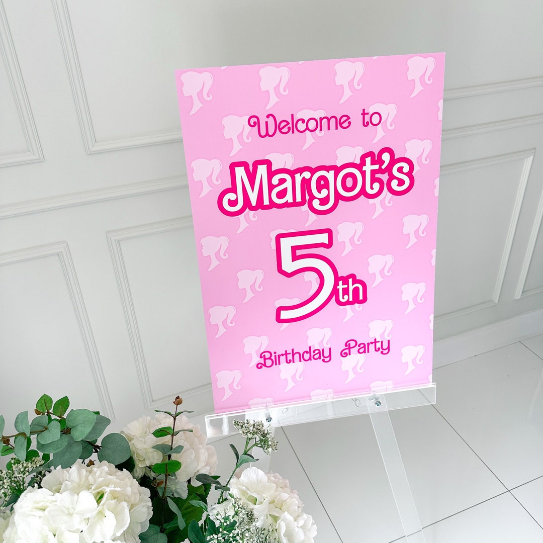 Girl's Party Personalised Welcome Sign, Custom Girl's Birthday Party ...