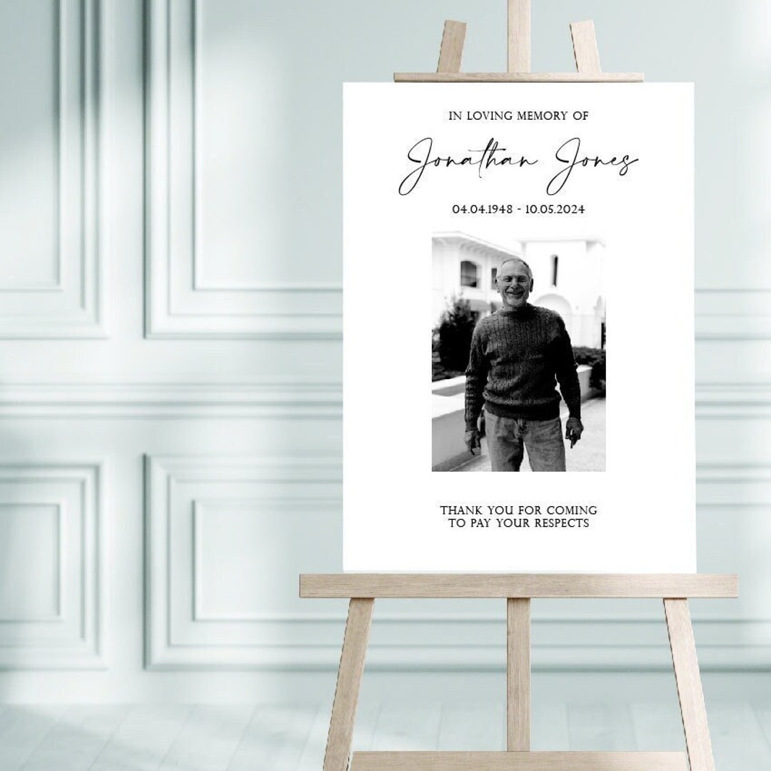 Memorial Sign, in Loving Memory Personalised Photo Welcome Board ...