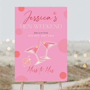 Hen Weekend Personalised Welcome Sign, Hen Do Party Décor, Bride to Be ...