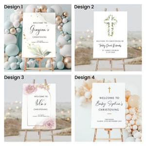 Christening Day Personalised Signs, Printable Baptism Welcome Sign ...